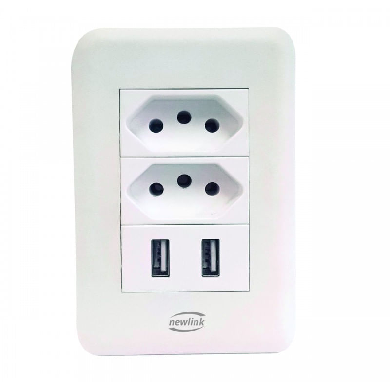 Tomada Usb Duo Ws100 Newlink 2 Tomadas 2 Portas Usb 5v - Carrefour