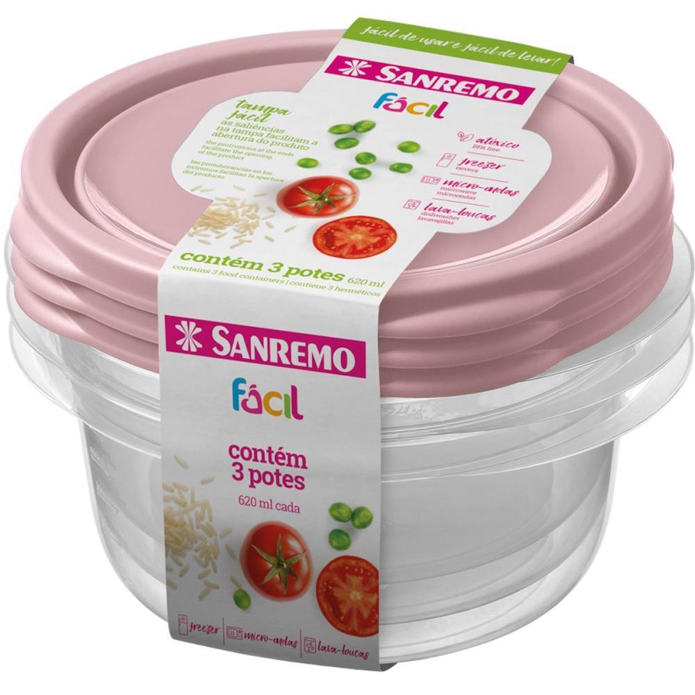 Pote Plastico Conjunto 3 Potes Facil 620ml - Carrefour