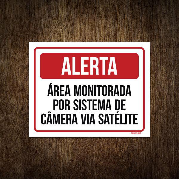 Placa Alerta Área Monitorada Sistema Câmera Satelite 18x23 - Carrefour