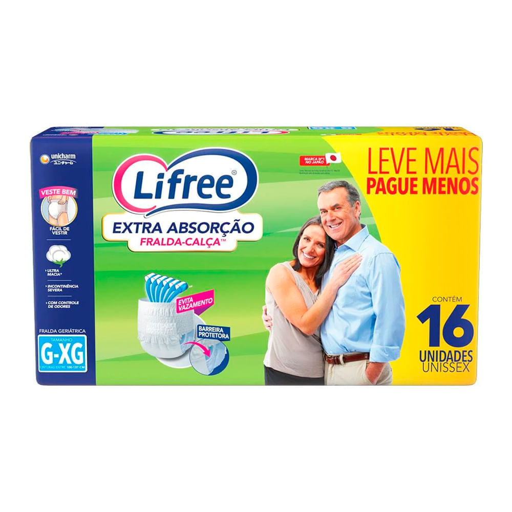 Fralda Calça Lifree Extra Absorção Tamanho G/xg Com 16 Unidades - Carrefour