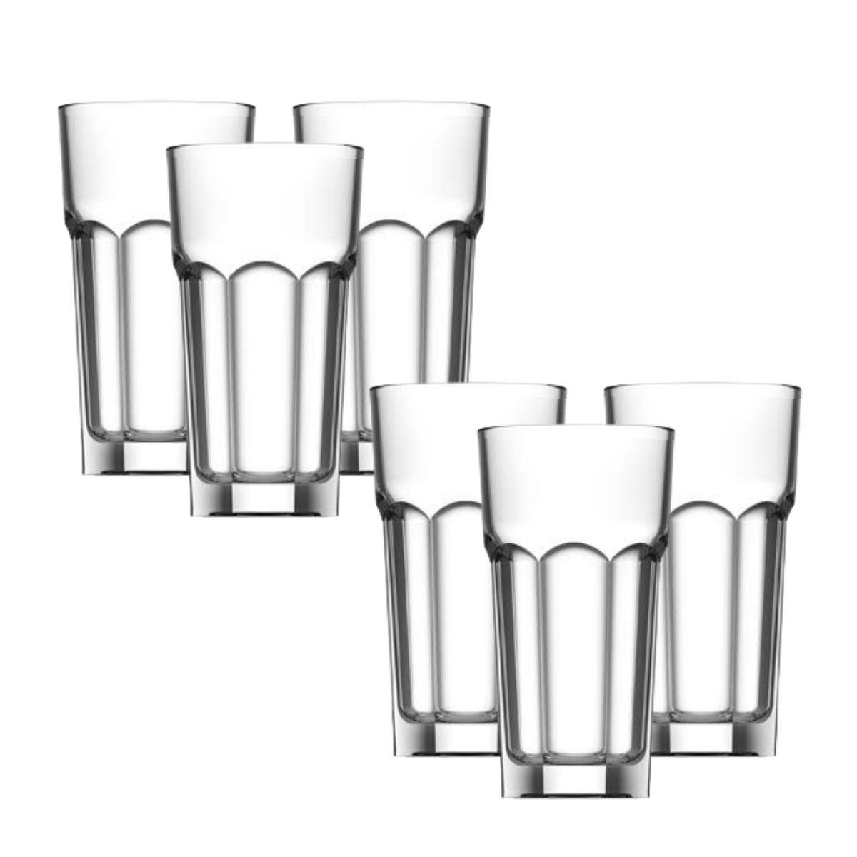 Jogo De Copos Vidro Kit 6 Peças 360ml Cozinha Água Suco - Carrefour