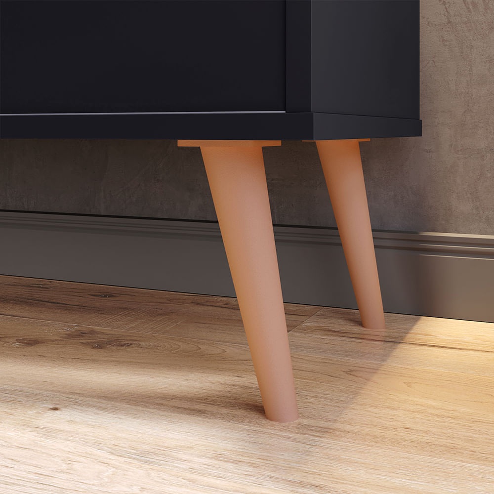 Rack Bancada Estilo Retrô Tv Até 55 Polegadas Porta de Correr e Pés ...