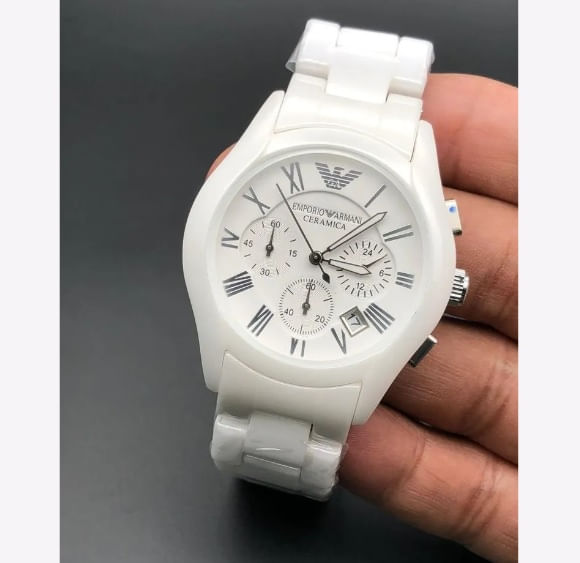 Relógio Empório Armani Ar1403 Cerâmica Branco 47mm - Carrefour