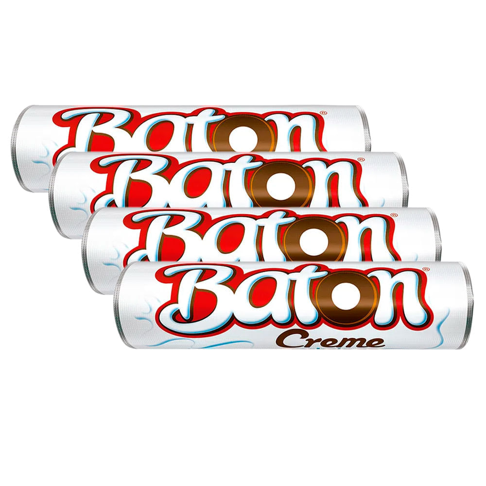 Kit 4x 16g Chocolate Garoto Baton Recheado Creme - Carrefour