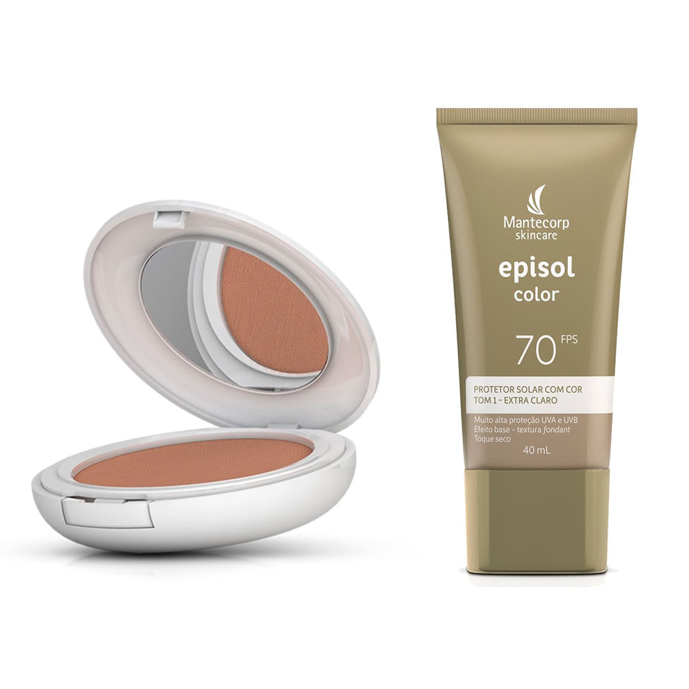 Kit Protetor Solar Episol Color Pele Morena Mais Fps 50 Pó Compacto 10 ...