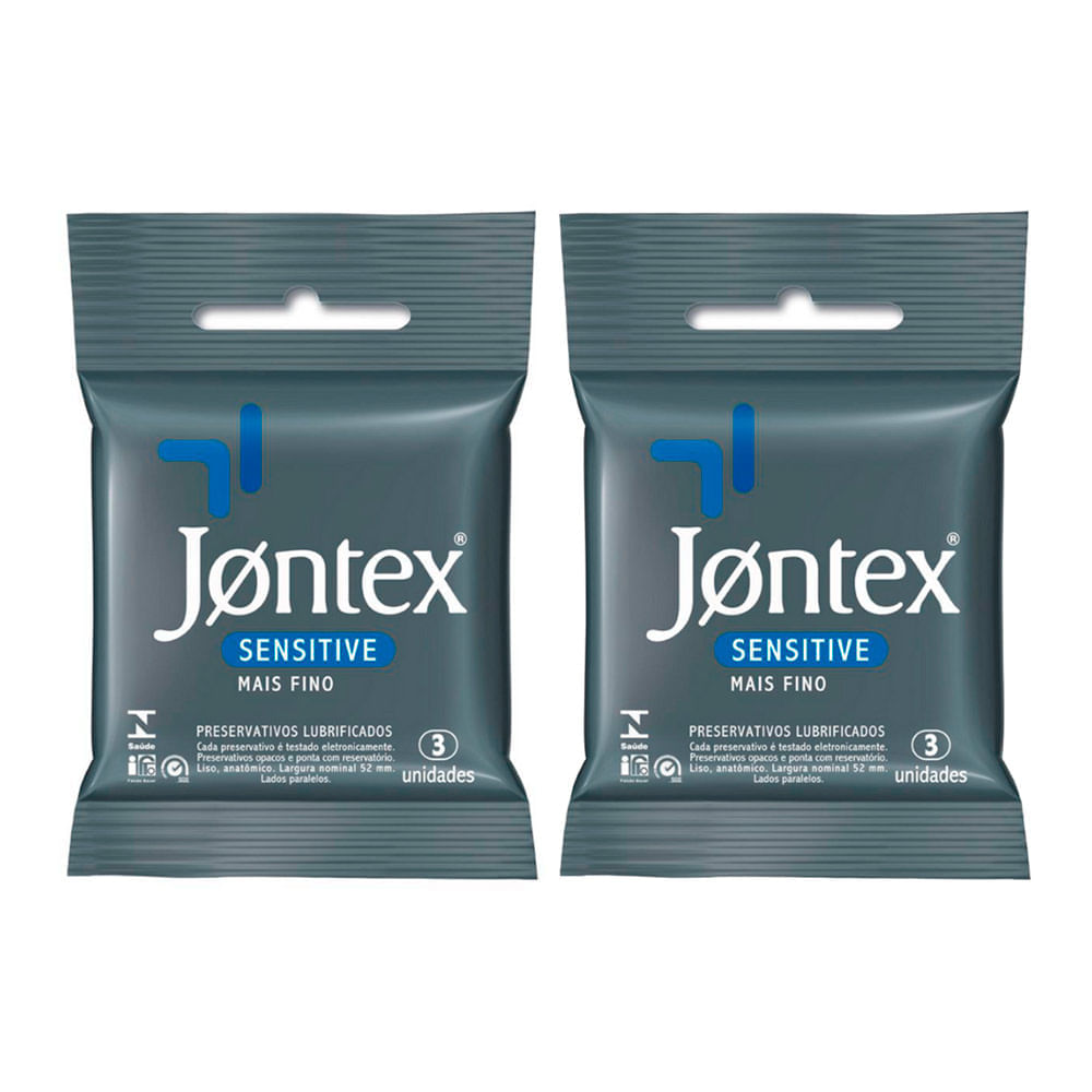 Kit 2 Preservativo Jontex Sensitive 3 Unidades - Carrefour