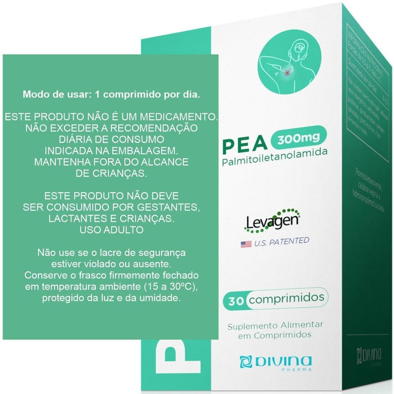 Peaflan Pea 300mg Palmitoiletanolamida Levagen Com 30 Comprimidos ...
