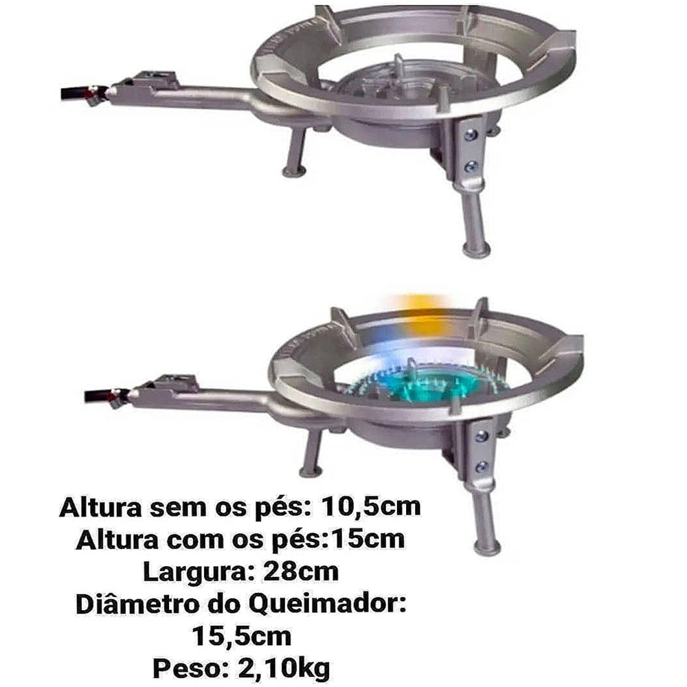 Fogareiros A Gás 1 Boca Alta Pressão Em Alumínio Fundido - Carrefour
