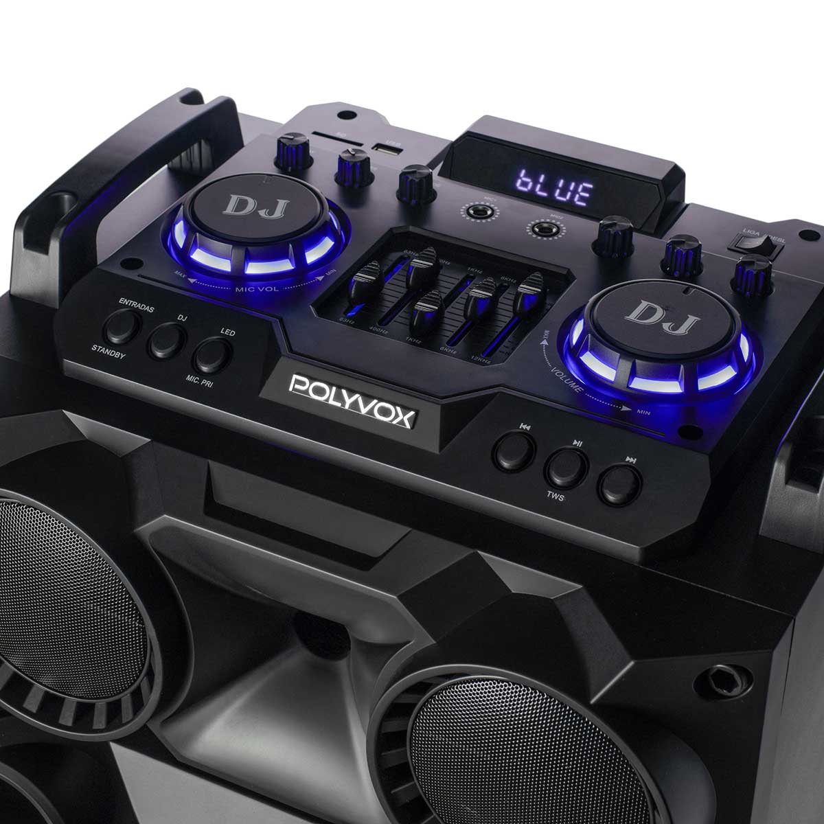 Caixa de Som Torre Polyvox XT-1200T 1800W RMS Bluetooth 5.0 Efeito DJ ...