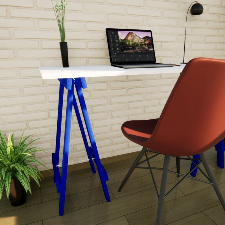 +Escrivaninha+Pr%E1tica+MDP+Branco+e+Cavaletes+Azul+Del+Rey%0A ...