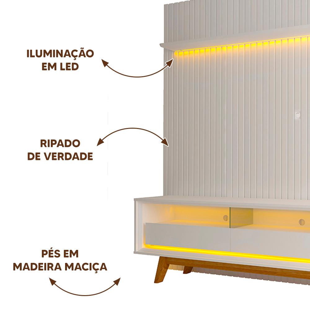 Rack Com Painel Para Tv 85 Polegadas Branco Lux Shop Jm - Carrefour