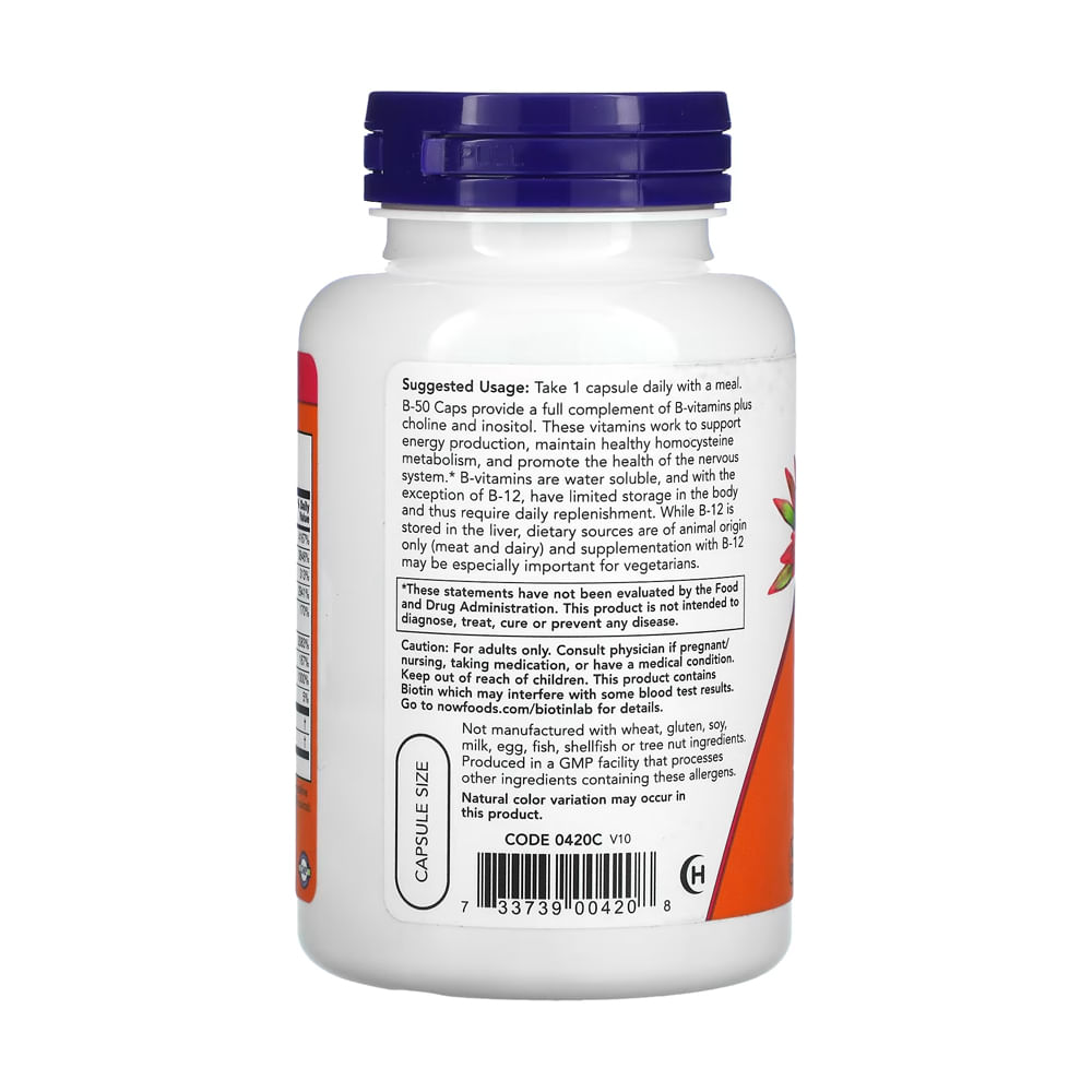 Vitamina B-50 Now Foods Vitaminas Complexo B 100veg Caps - Carrefour