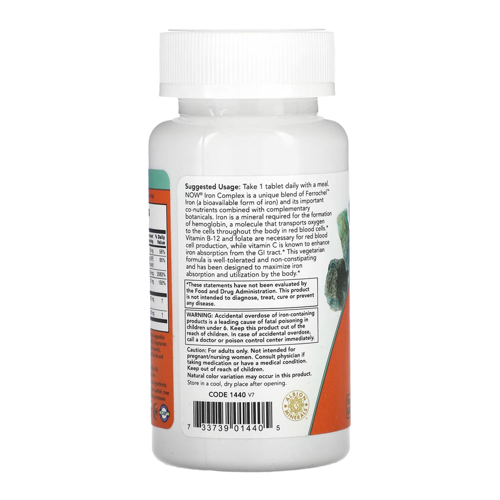 Complexo De Ferro Now Foods Iron Complex 100 Tablets - Carrefour