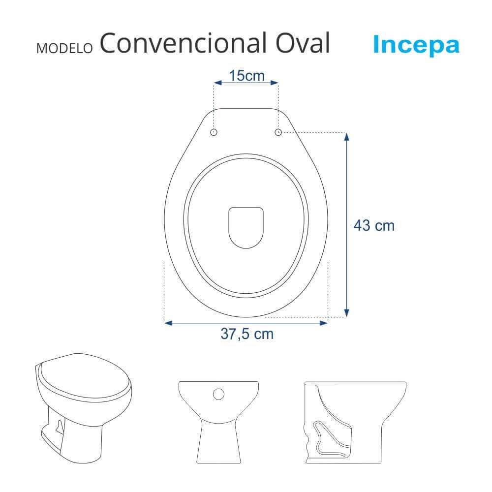 Tampa De Privada Sanitaria Poliester Convencional Oval Branco Para ...