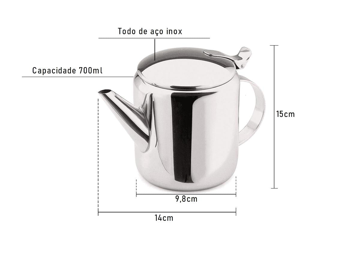 Conjunto Com 6 Bules Com Bico Aço Inox 700 ml Atacado Forma - Carrefour