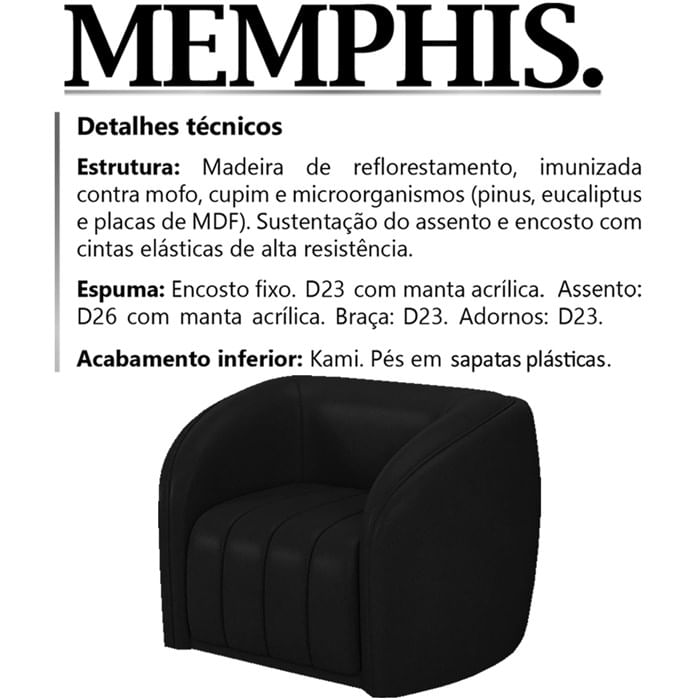 Poltrona Decorativa Memphis Corano Tcs 724 Moll - Carrefour