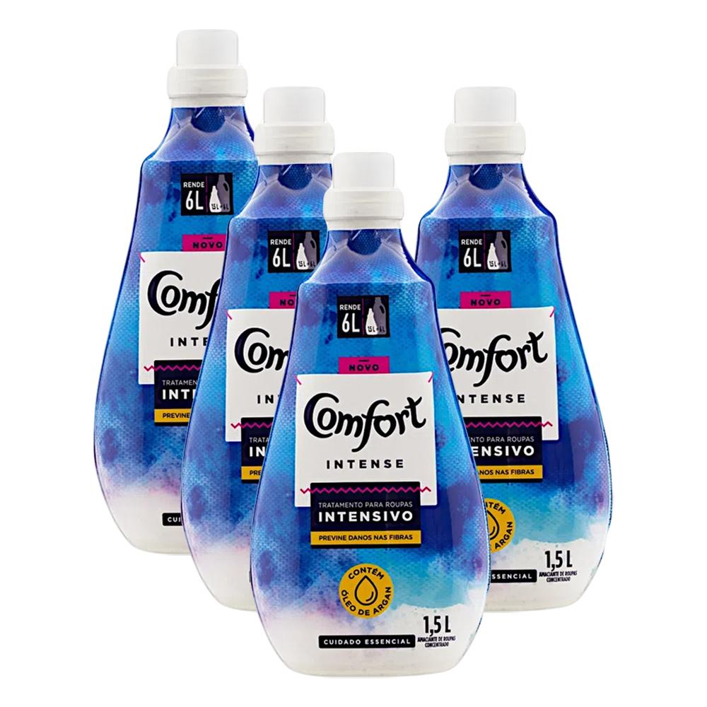 Kit 4 Amaciantes Comfort Concentrado Intensivo Intense 1,5l Comfort ...