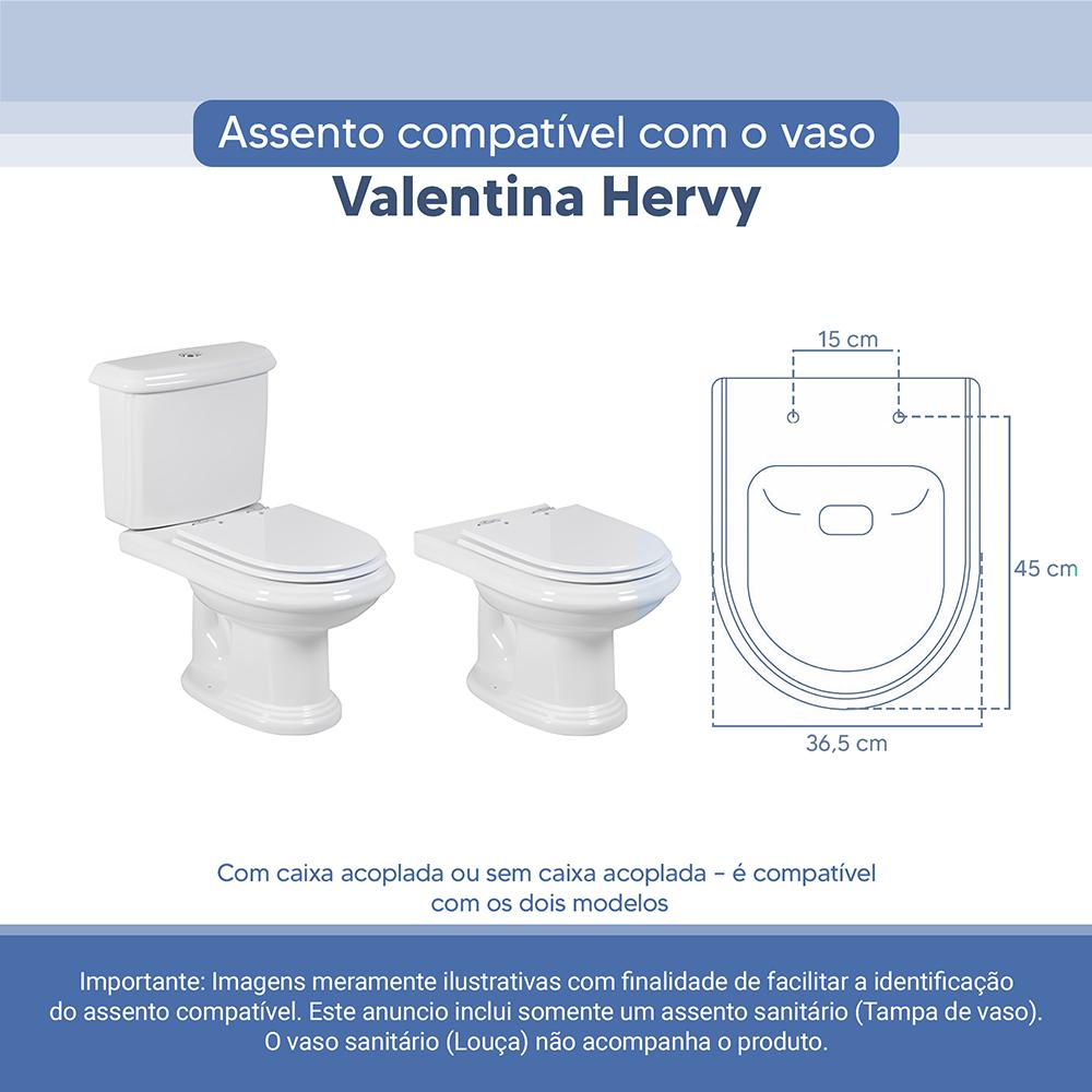 Tampa Vaso Sanitário Poliester Acrilico Valentina Branco Para Bacia ...