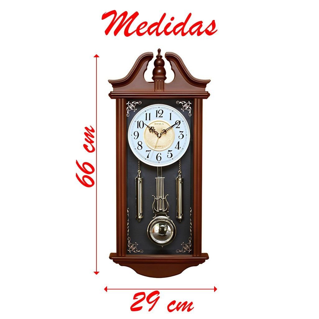 Relógio De Parede Pêndulo Retrô Vintage Antigo 66cm Dourado - Carrefour
