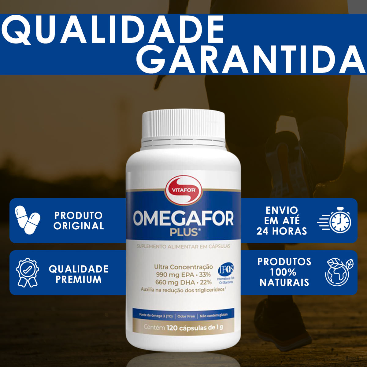 Suplemento Alimentar Omegafor Plus 1g 120 Cápsulas - Vitafor Sem Sabor ...
