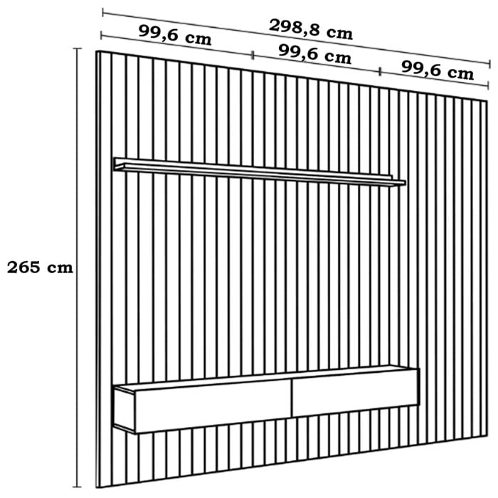 Painel Ripado Placa Tv 80 Projetta 265x300 Cinamo Mell Off White Mbl ...