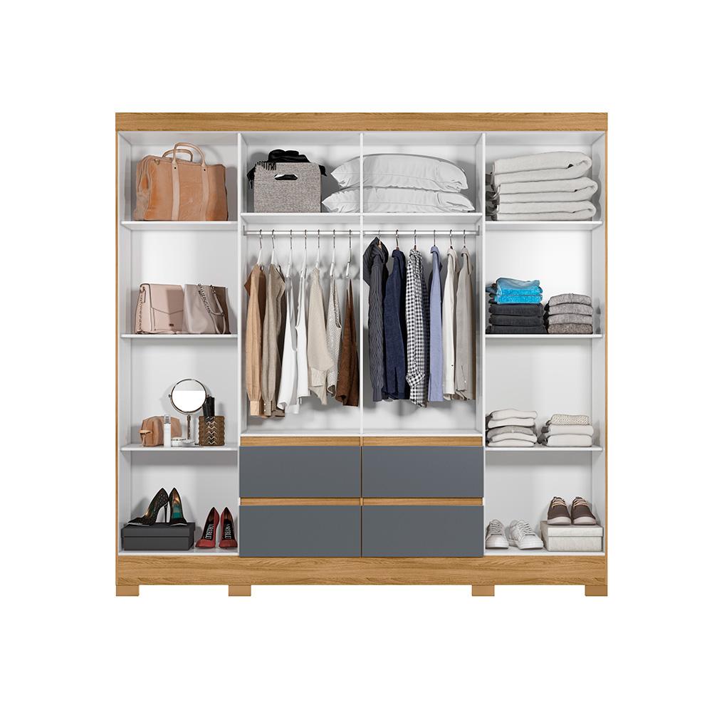 Guarda Roupa Solteiro Grande 8 Portas 216m Freijó Cinza Temur Shop Jm ...