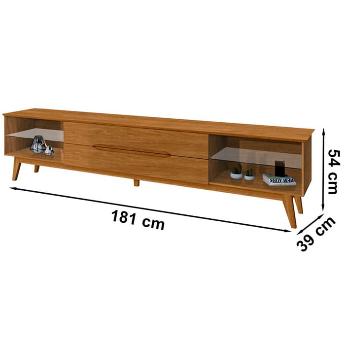 Rack Bancada Para Tv 65 Polegadas Lim 180cm Nature Tebar - Carrefour