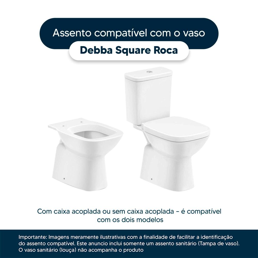 Assento Sanitário Em Mdf Debba Square Branco Para Bacia Roca - Carrefour