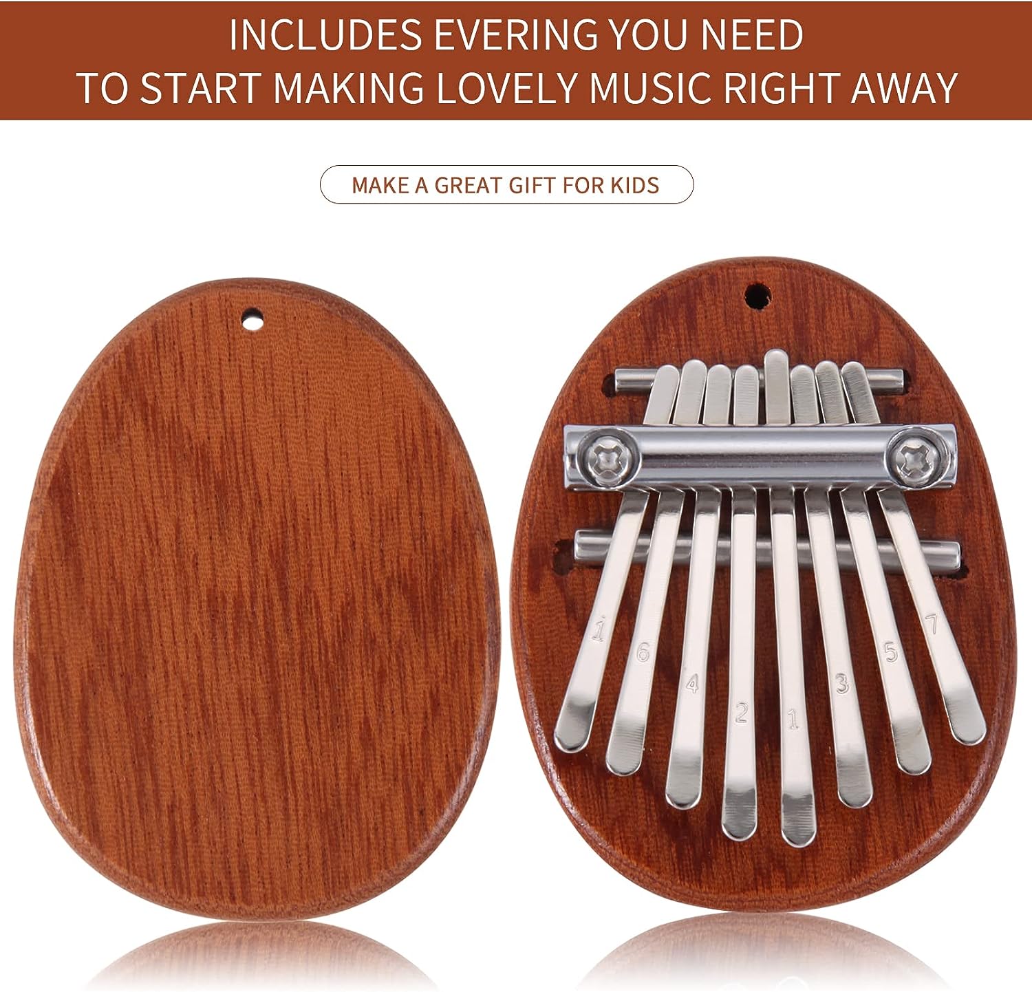 Kalimba Mini Thumb Piano 8 Teclas Marimbas Barbatana De Madeira ...