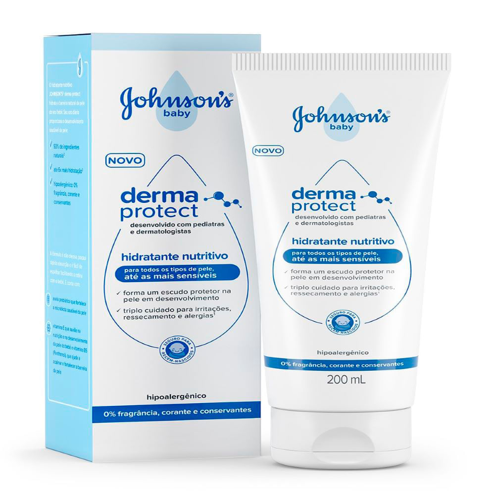 Creme Hidratante Nutritivo Derma Protect Johnson's Baby Para Todos Os ...
