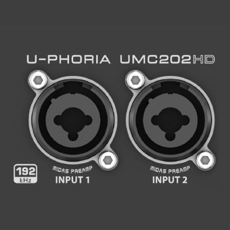 Interface De Audio Behringer 2 Canais Com Pré Midas U-phoria Umc202hd ...