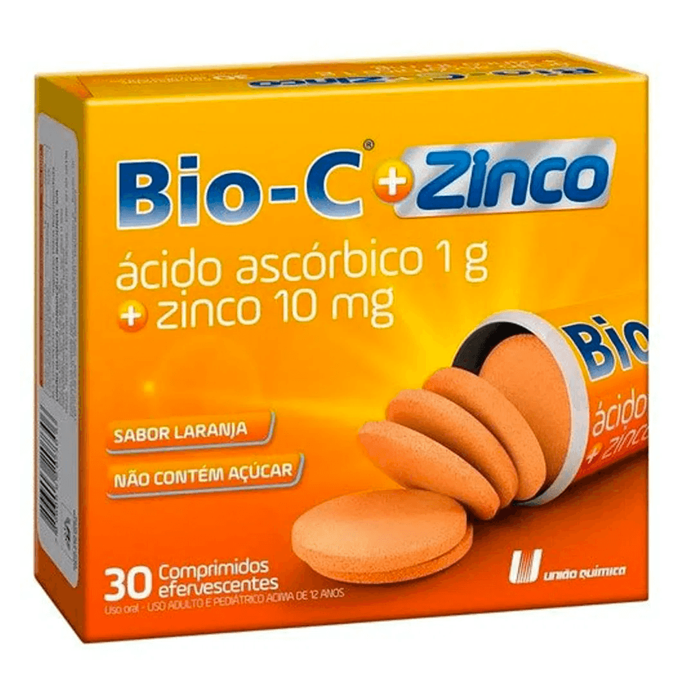 Suplemento Alimentar Bio C Zinco Sabor Laranja 30 Comprimidos ...