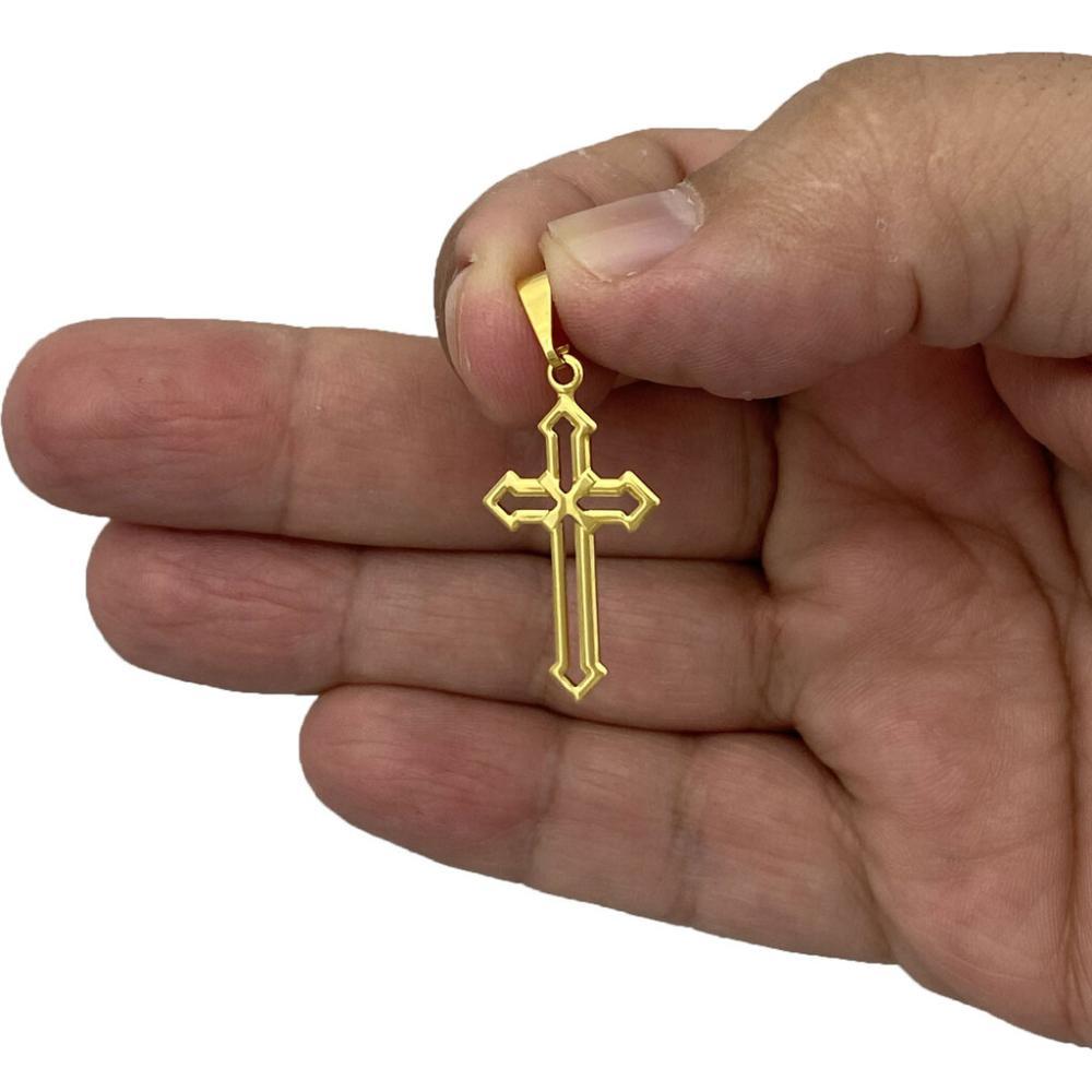 Pingente Pequeno Cruz Medieval Banhado A Ouro 18k - Carrefour