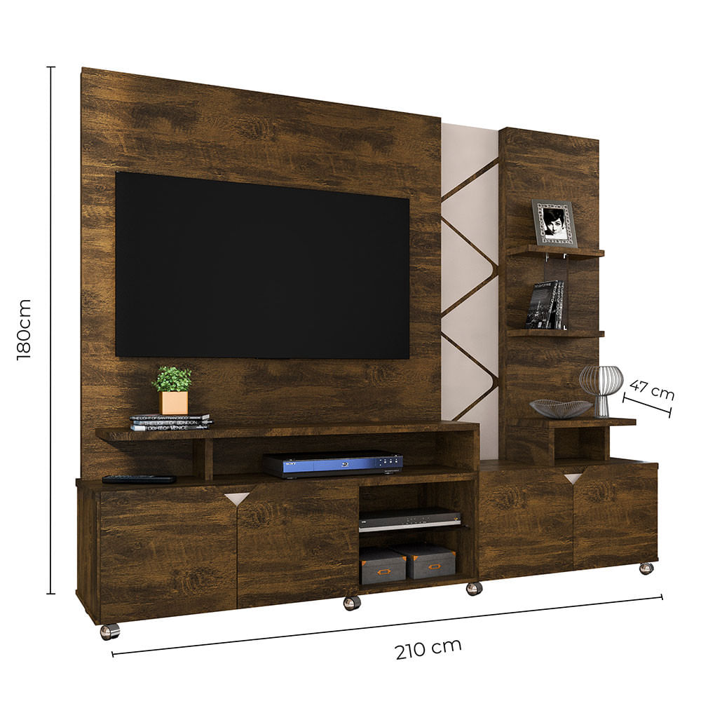 Estante Home Cross Para Tvs Até 55 Polegadas Com Led Lukaliam - Carrefour