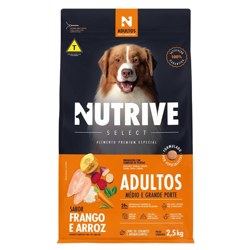 Ração Seca Nutrive Select Frango E Arroz Para Cães Adultos Porte Médio ...