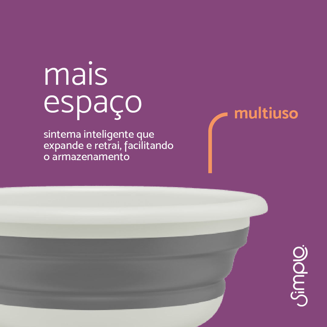 Bacia Dobrável De Plástico 8 Litros - Simplo - Carrefour