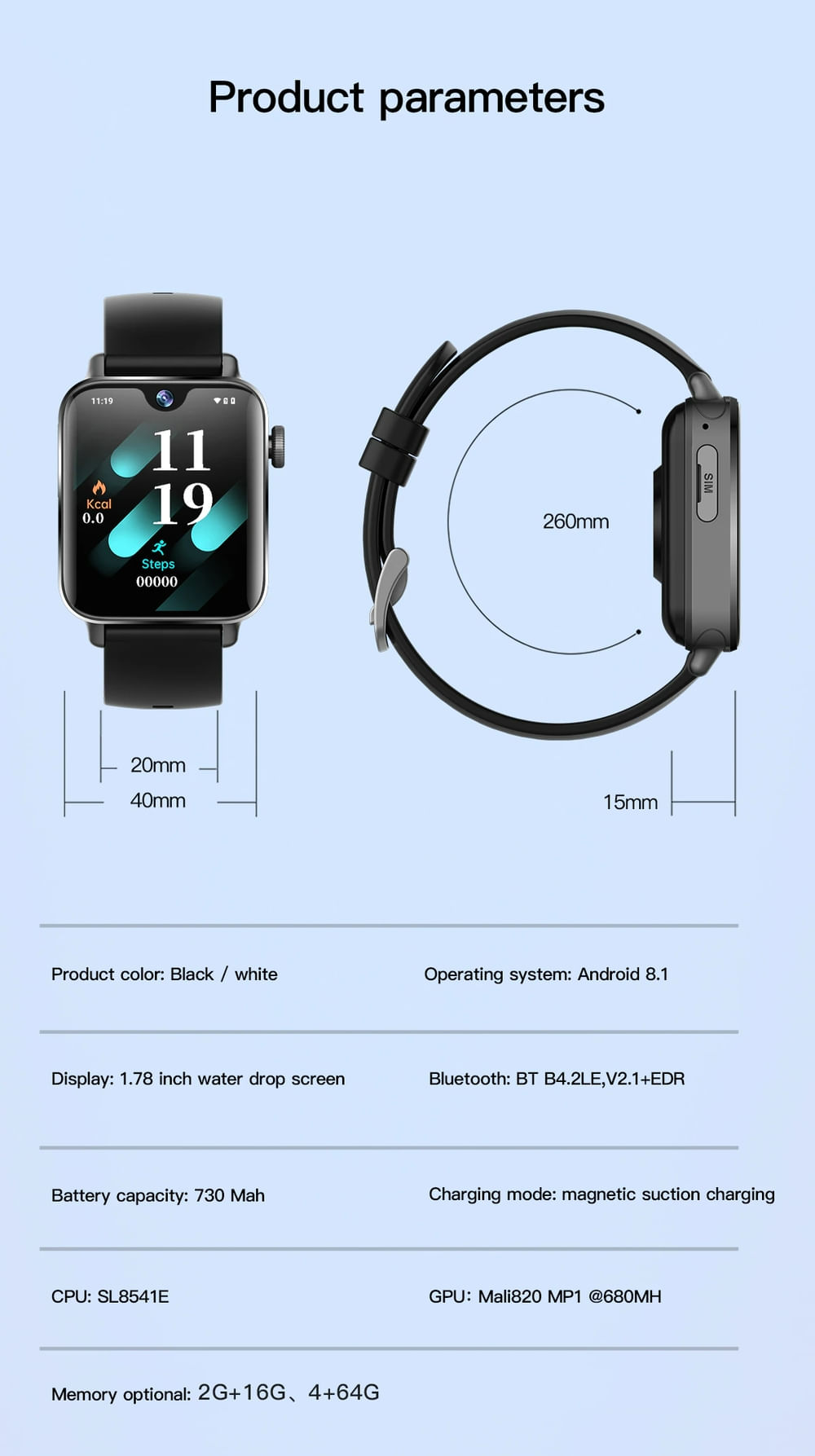 Relógio Smartwatch Smartch Sl8541e À Prova D'água Branco Ram 4 Gb Rom ...