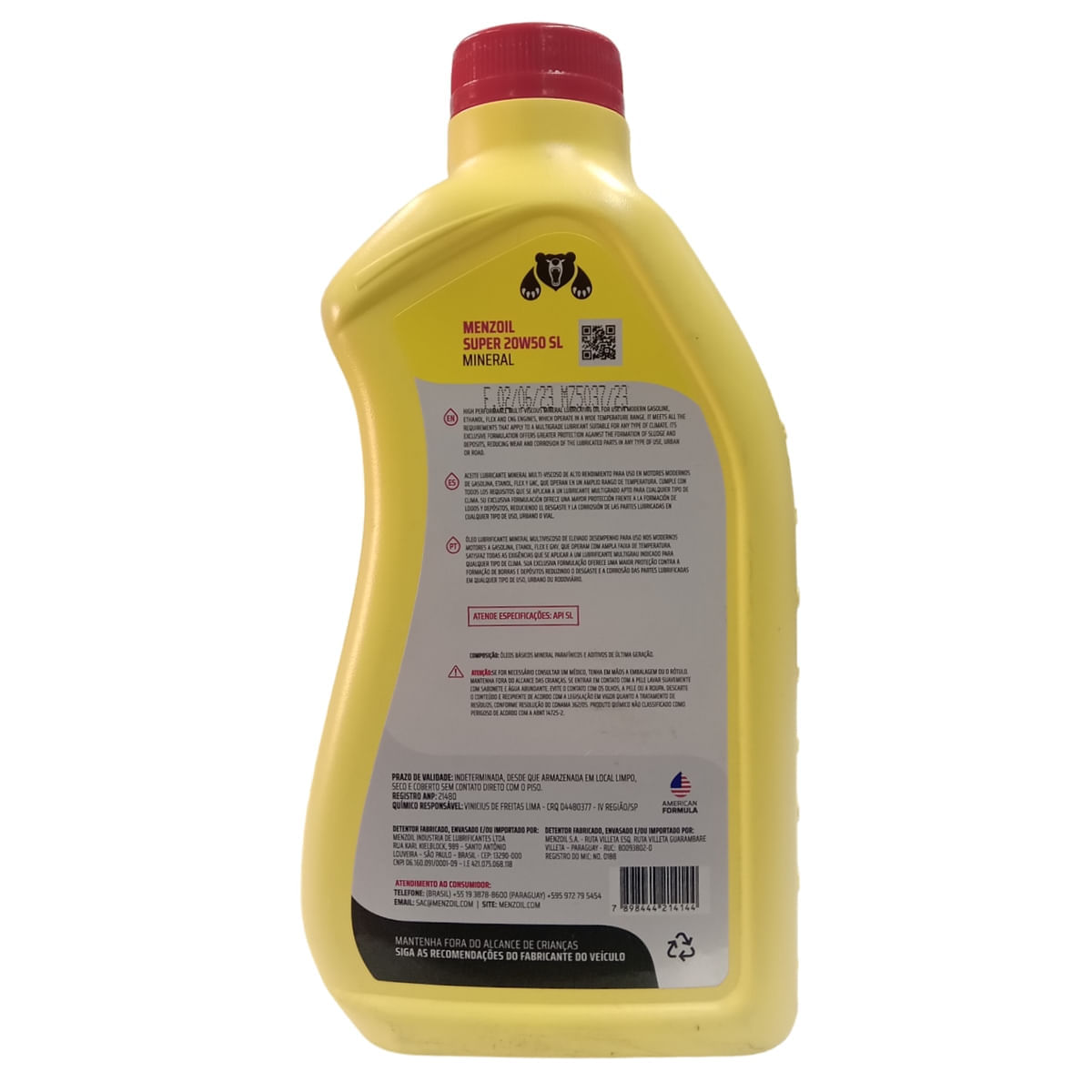 Óleo Lubrificante Do Motor Super Menzoil Sae 20w50 Api Sl 946 Lt ...