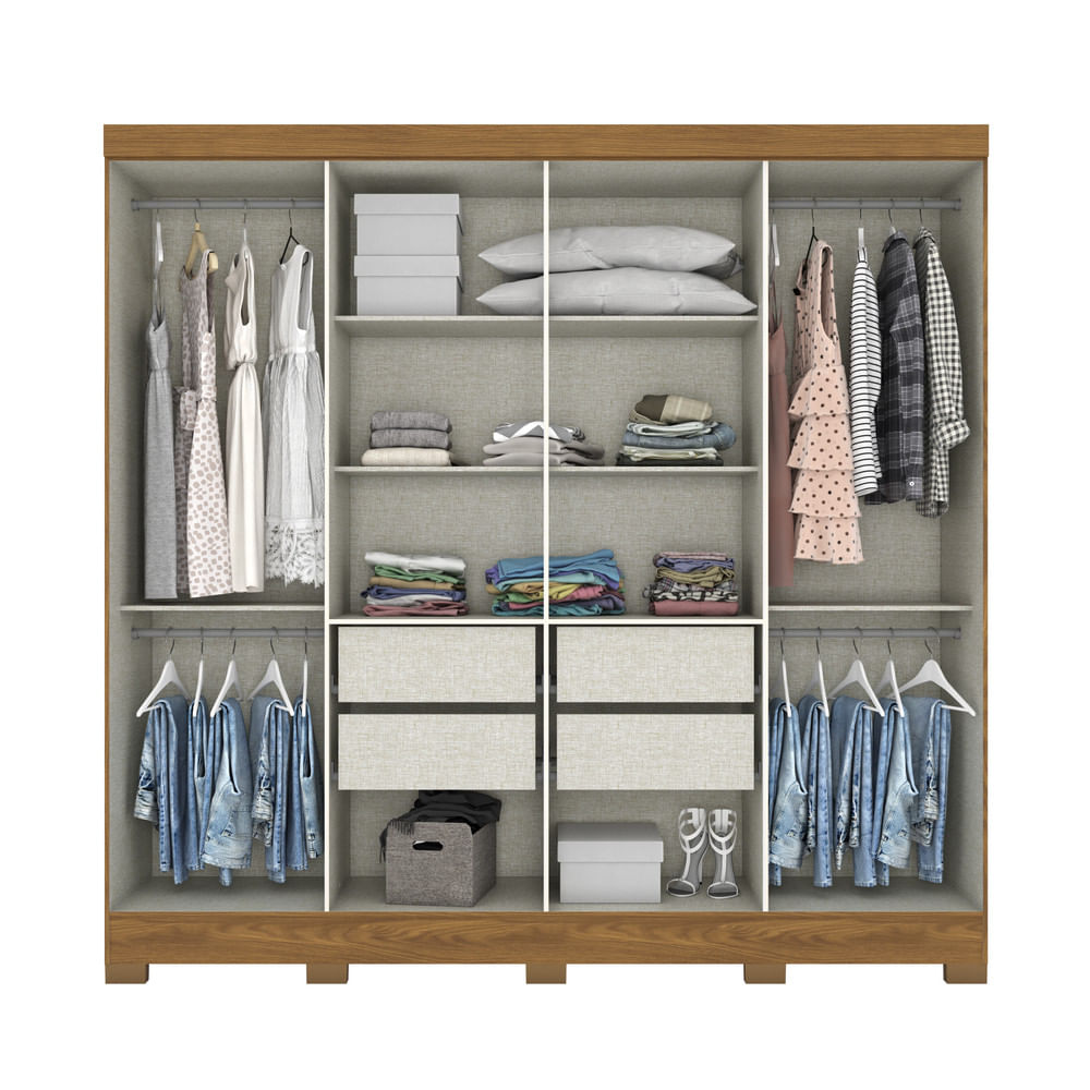 Guarda Roupa Casal 08 Portas 4 Gavetas Com Espelho Mabilu Casa 812 ...