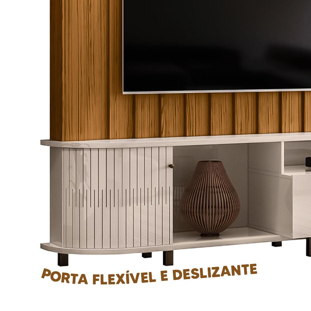 Rack Com Painel Ripado Para Tv Até 70 Polegadas Naturale Off White ...