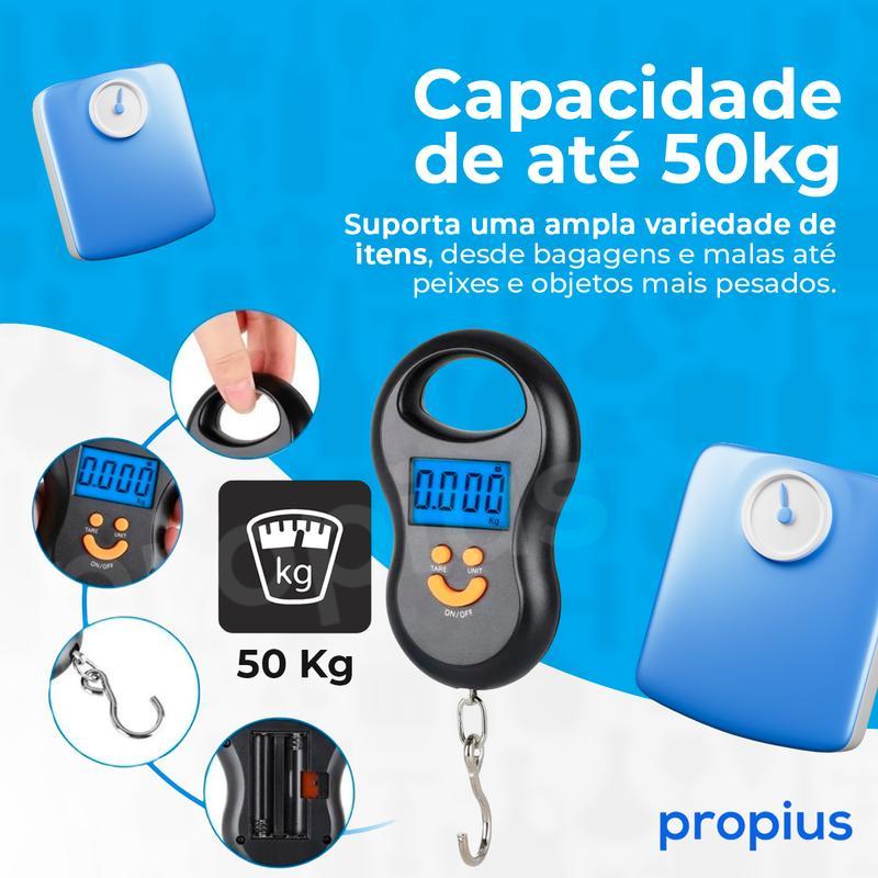 Balança Portátil Digital Mão 10g Até 50kg Pesar Bolsa Sacola - Carrefour