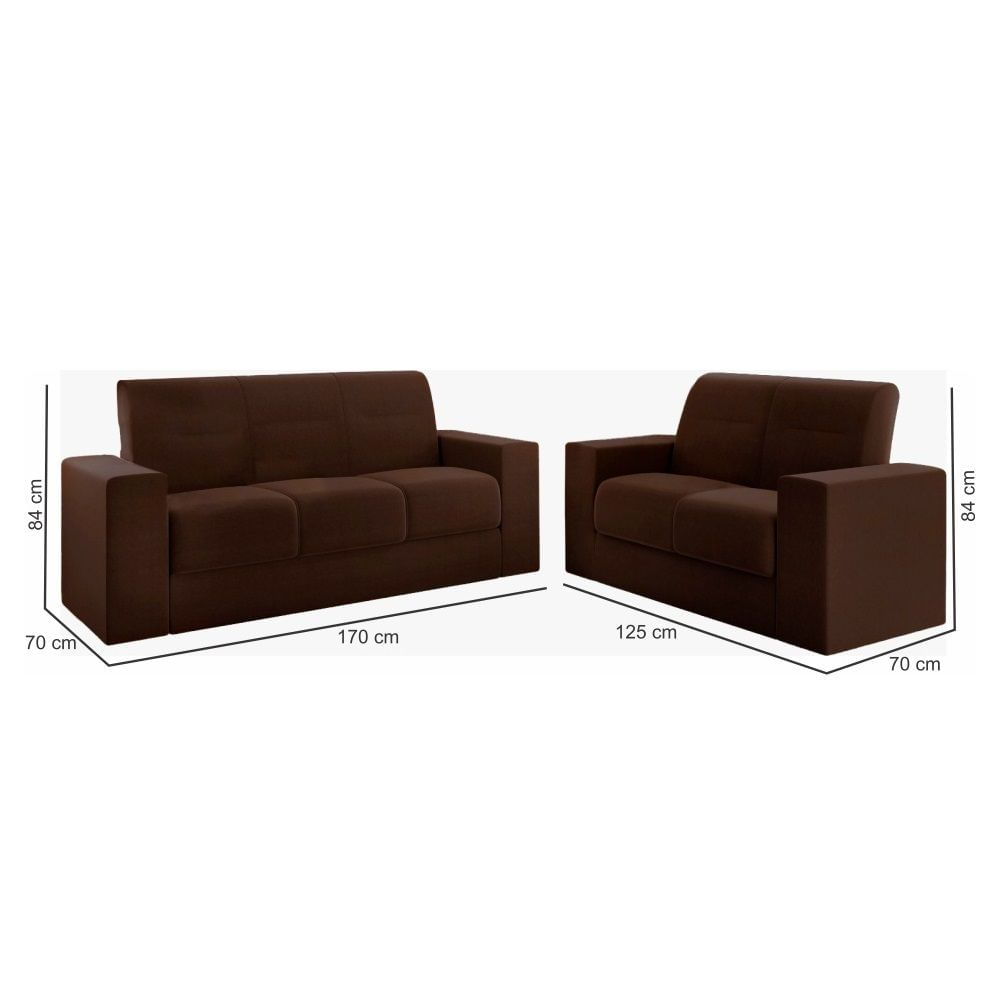 Sofá Mamflex 1050 Recife 3 E 2 Lugares Em Tecido Veludo Cacau - Carrefour
