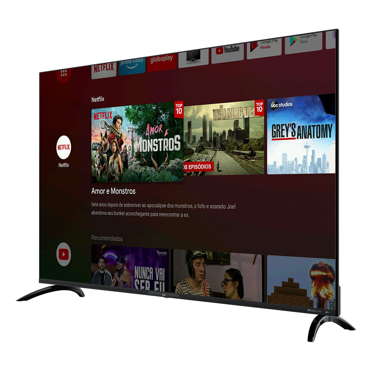 Smart TV 55" Philco PTV55G7EAGCPBL 4K LED Dolby Audio Bivolt - Carrefour