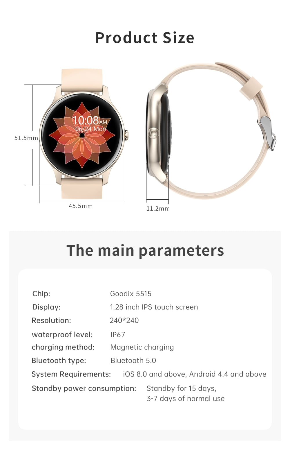 Relógio Inteligente Smartch Goodix 5515 À Prova D'água Preto - Carrefour