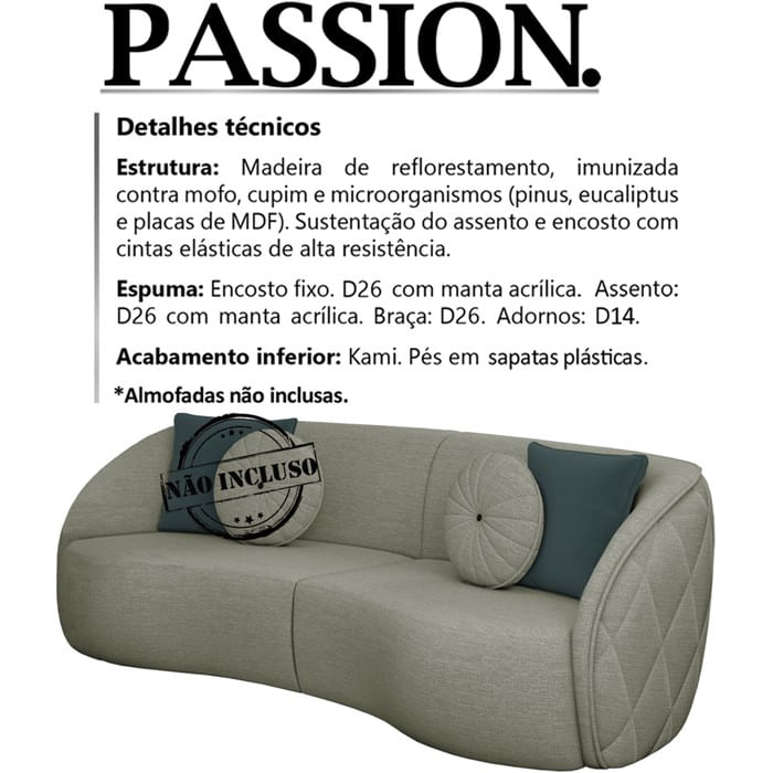 Sofa 4 Lugares 288 Cm Passion Linho Tce 1026 Moll - Carrefour