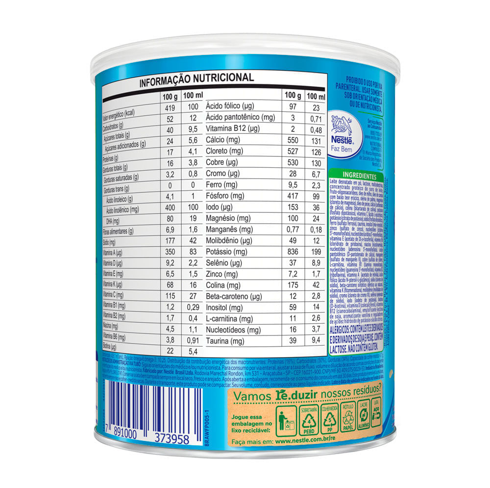 Suplemento Alimentar Nestlé Ascenda Sabor Baunilha 364g - Carrefour