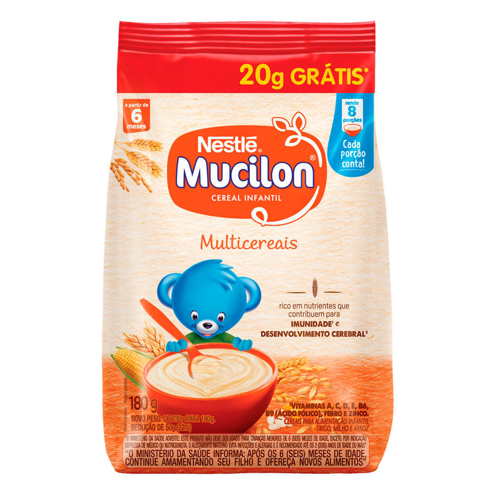 Mucilon Nestlé Multicereais Cereal Infantil 180g Grátis 20g - Carrefour