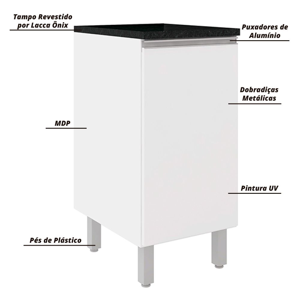 Balcão Simples 1 Porta Evidence Branco - Carrefour