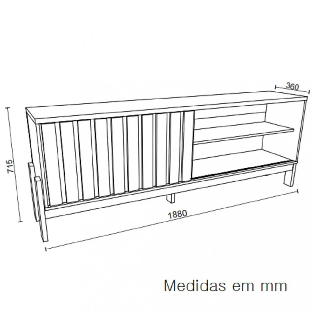 Rack Para Tv Até 75 Polegadas Ripado 1 Porta Aurora Mobler - Carrefour