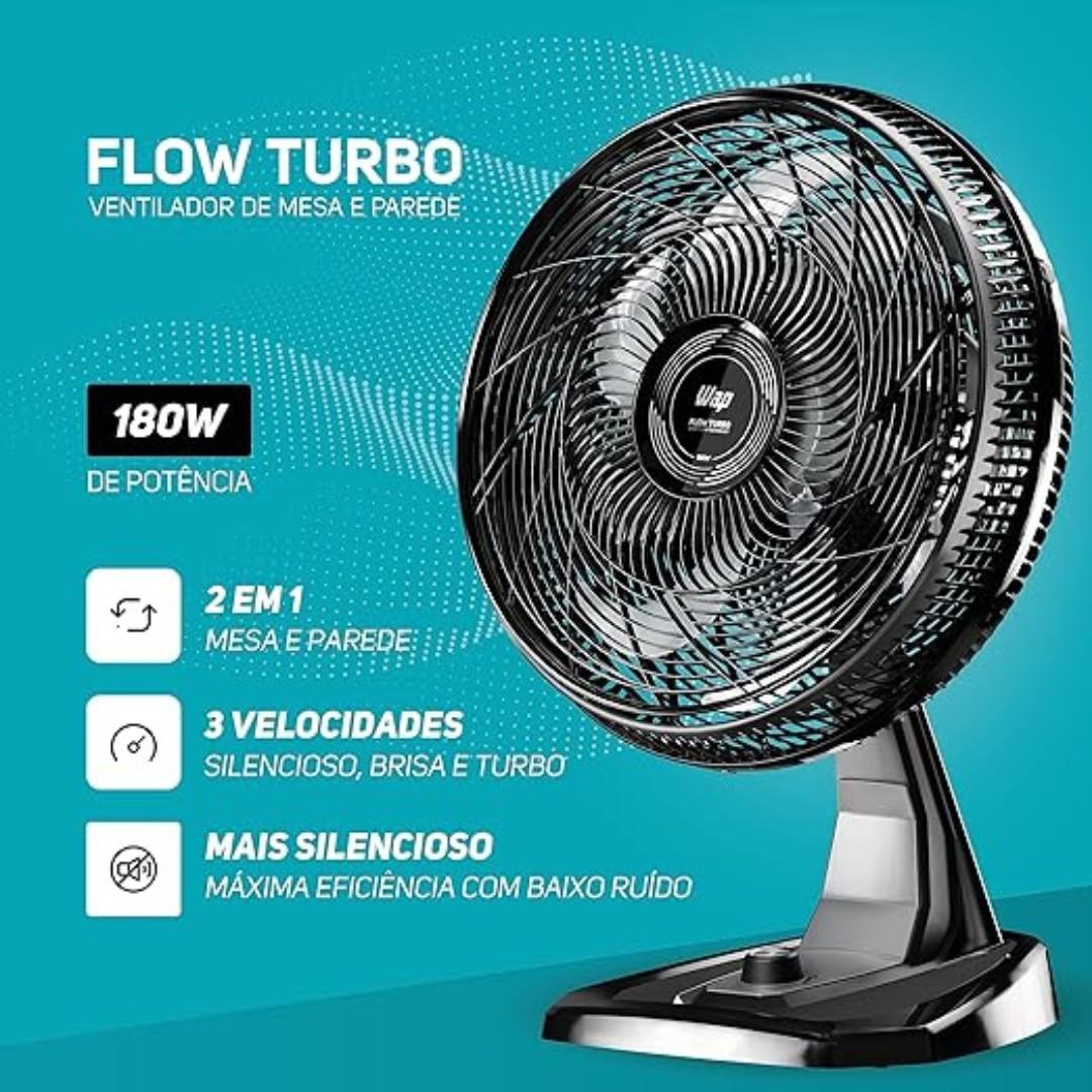 Ventilador De Parede E Mesa 180w 50cm 2 Em 1 Wap Flow Turbo - 220v ...